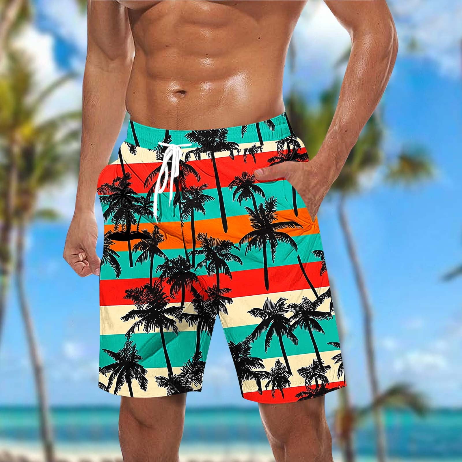 Dovford Men's Swim Trunks Hawaiian Bathing Mesh Lining Suit Swimsuits ...