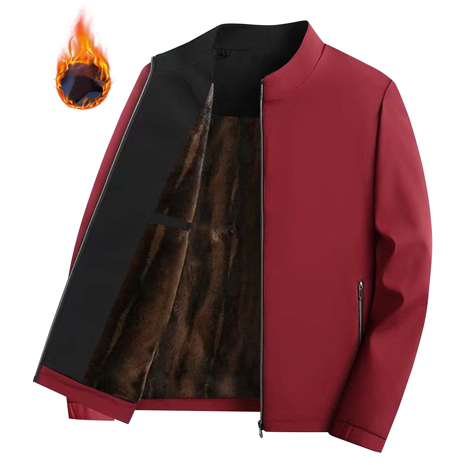 Dovford Men's Winter Jacket Thick Sharpe Fleece Lined Cotton Full Zip ...