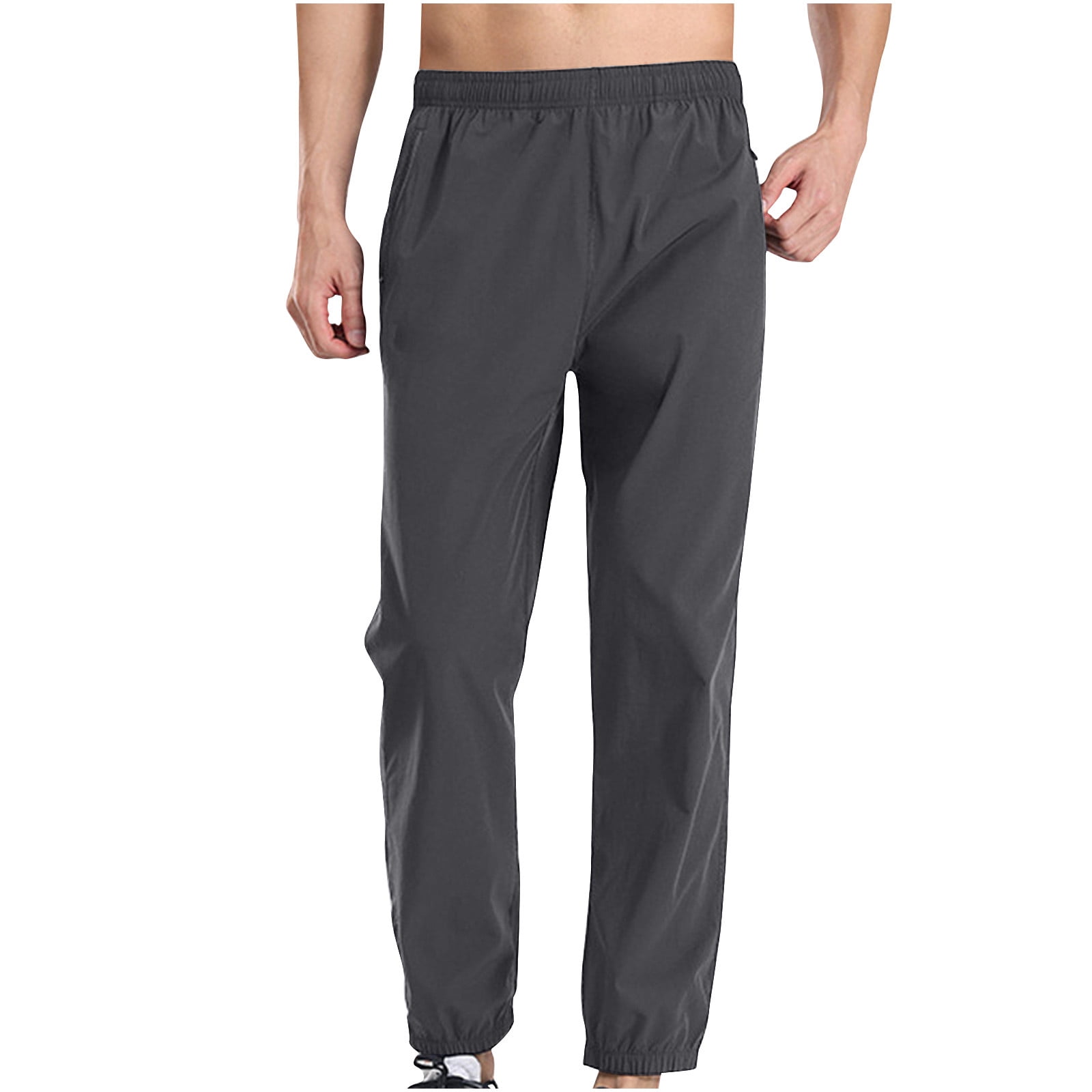 Dovford Men's Workout Athletic Pants Elastic-Waist Pants for Sport ...