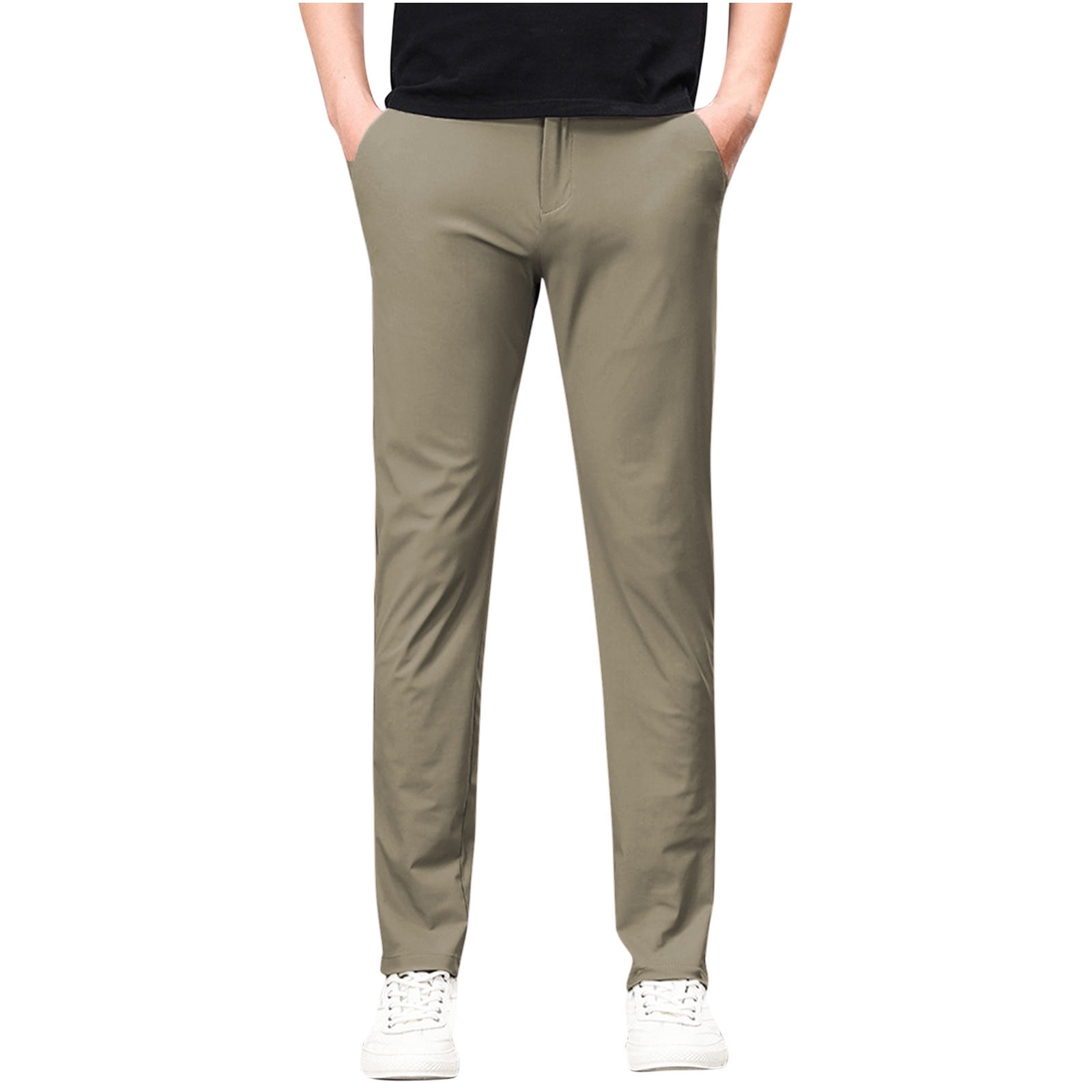 Dovford Mens Elastic Waist Solid Color Jeans Pants for Seniors Adaptive ...