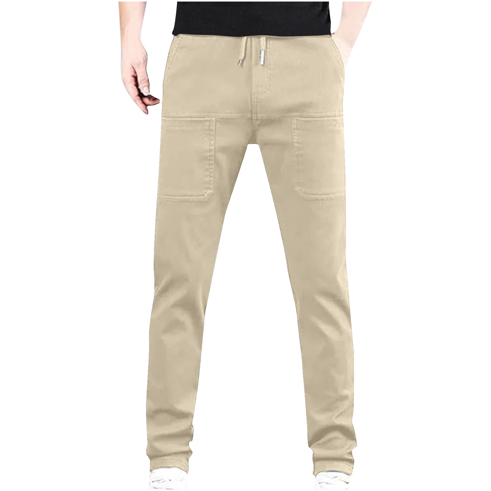 Dovford Mens Elastic Waist Solid Color Jeans Pants for Seniors Adaptive ...