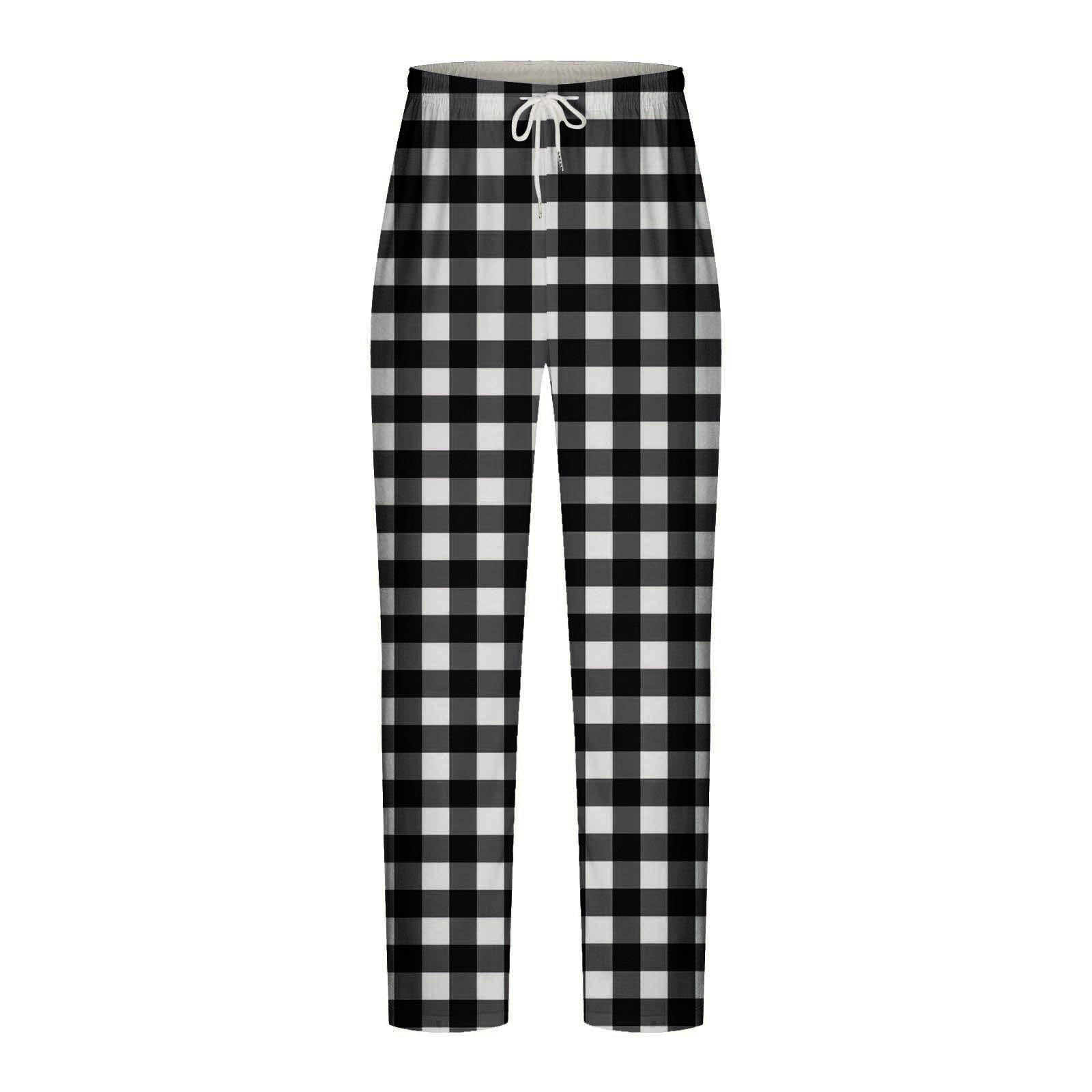 Dovford Mens Plaid Pajama Pants Soft PJ Pants Drawstring Stretch ...
