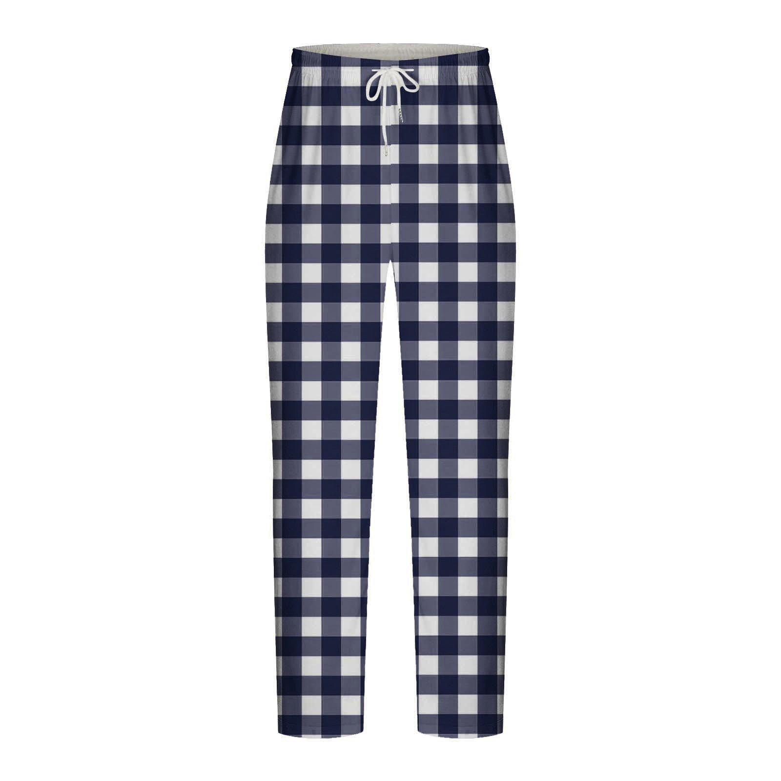 Dovford Mens Plaid Pajama Pants Soft PJ Pants Drawstring Stretch ...