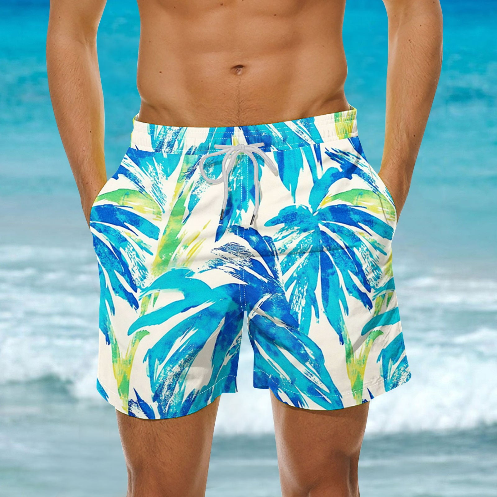 Dovford Mens Swim Trunks 5 Inch Beach Shorts with Mesh Lining Funny ...