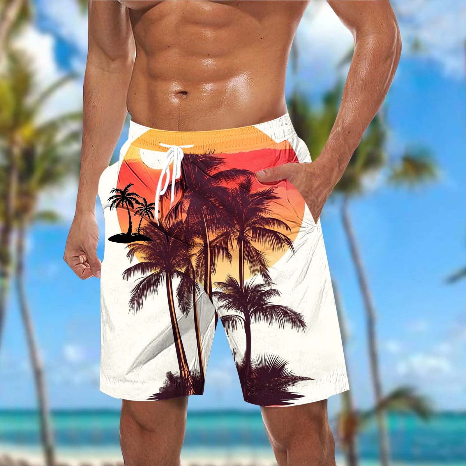 Dovford Mens Swim Trunks Long, Quick Dry Mens Boardshorts, 9 Inches ...