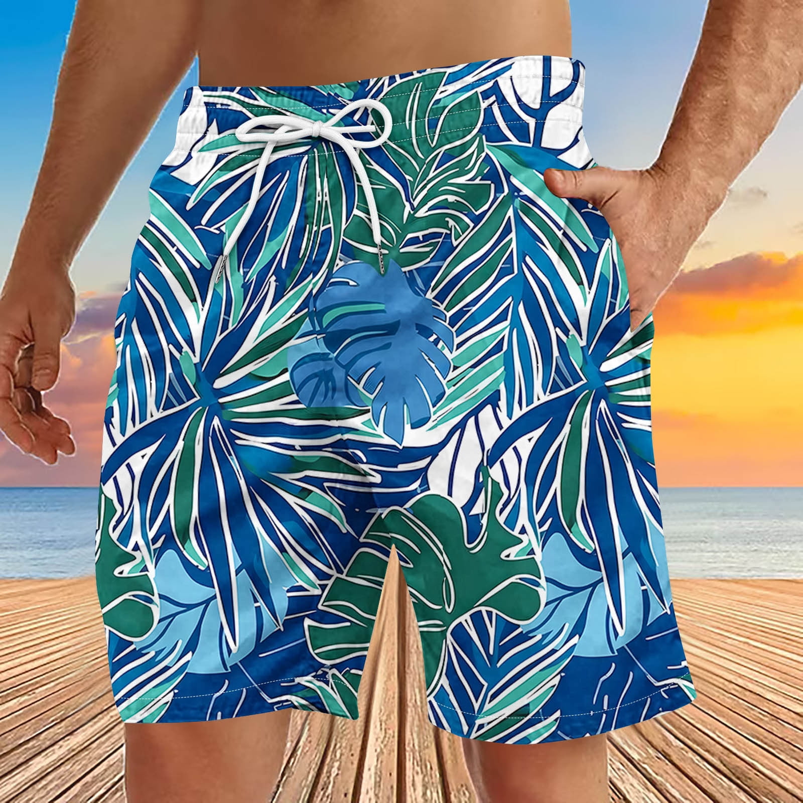 Dovford Mens Swim Trunks Quick Dry Board Shorts with Zipper Pockets ...