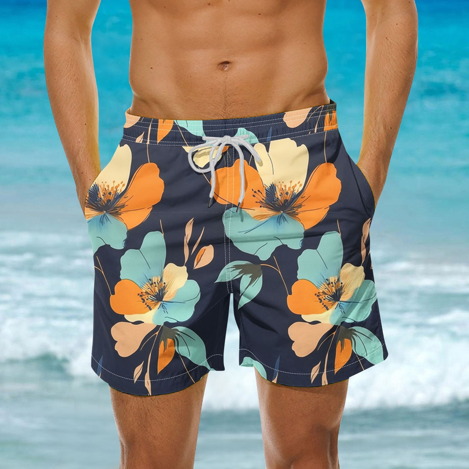 Dovford Mens Swimming Trunks 5 Inch Inseam Swim Shorts Summer Bathing ...