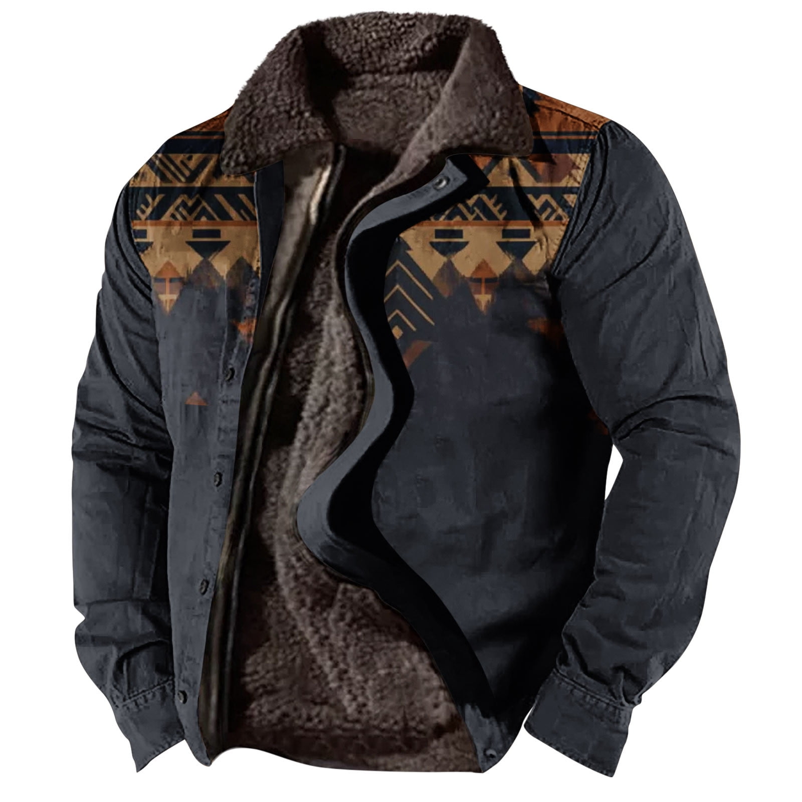 Dovford Mens Winter Jacket Western Jackets for Men Vintage Aztec Jacket ...