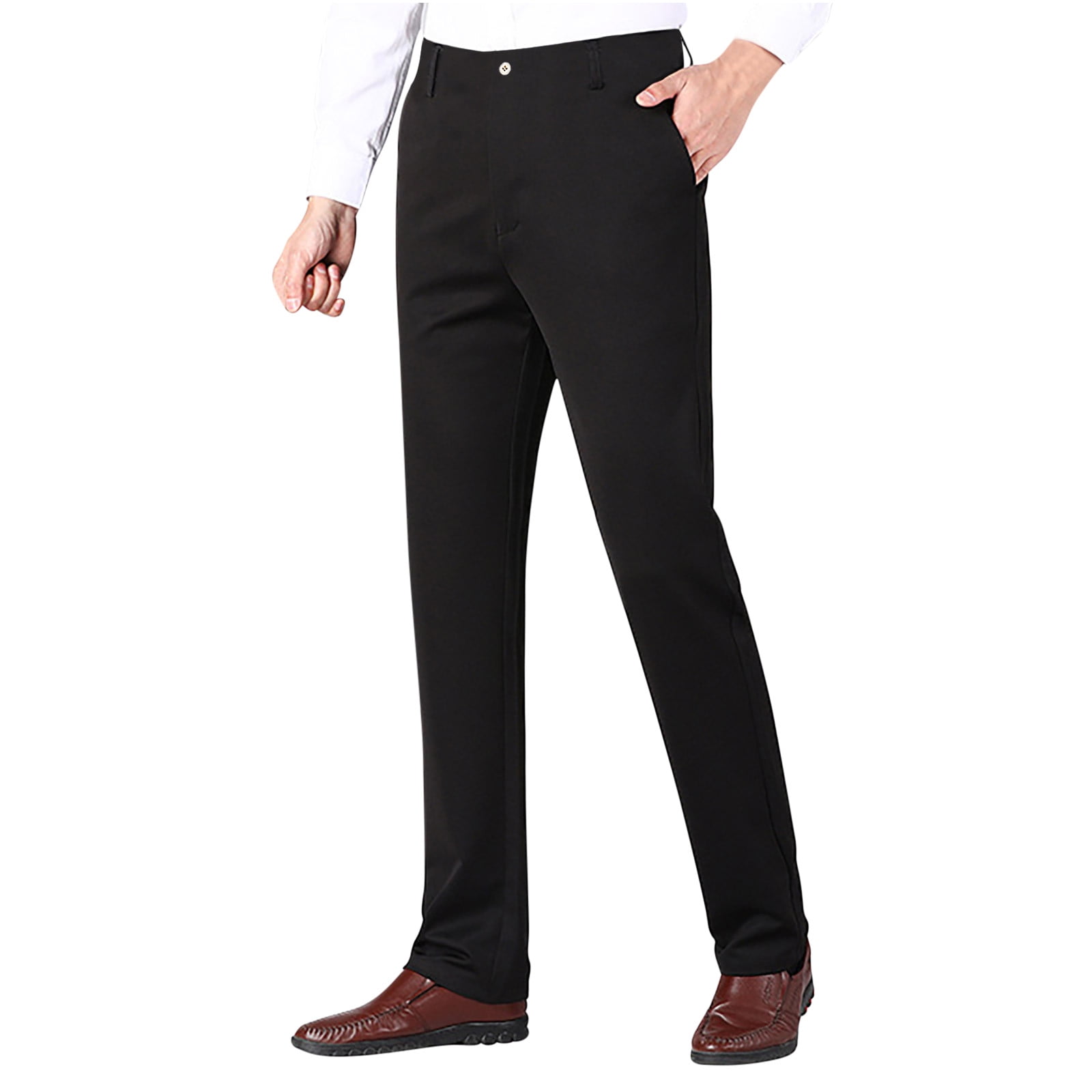 Dovford Portfolio Slim Fit Men's Dress Pants, Flat Front, Stretch ...