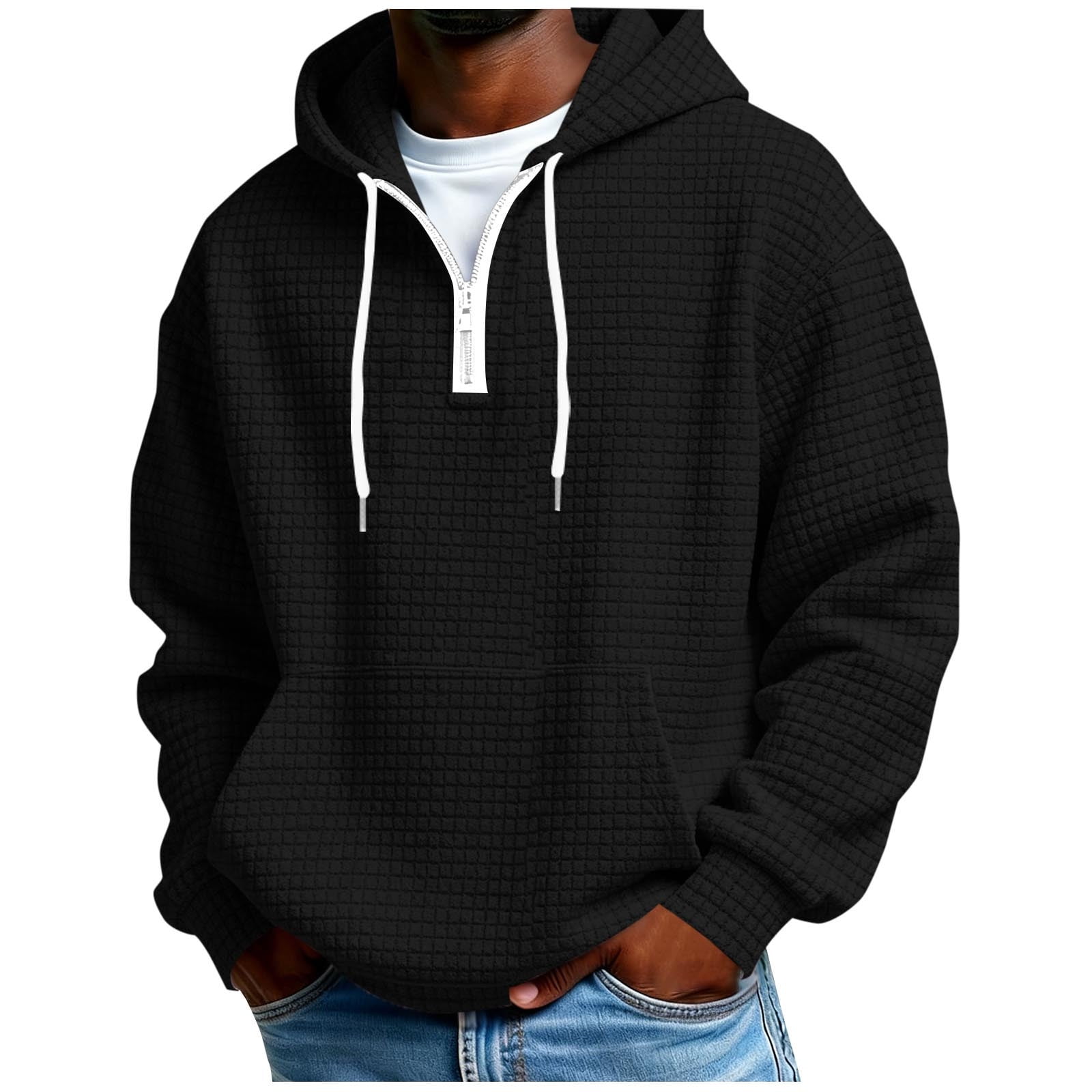 Dovford Quarter Zip Hoodie Men Mokaloha Mens Shirts Long Sleeve Waffle ...