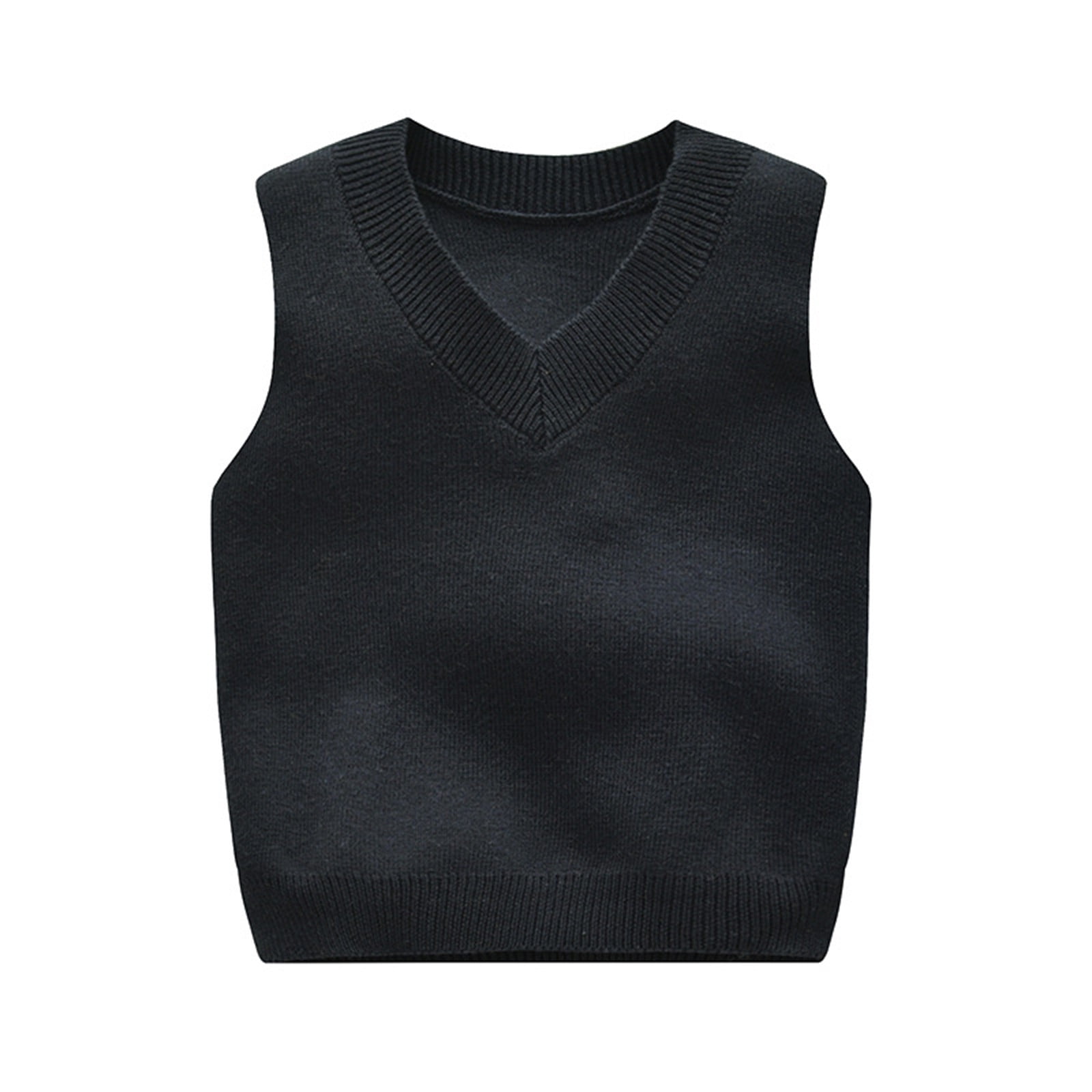 Dovford Unisex Kids Boys Girls V-Neck Knitted Sweater Vest Sleeveless ...