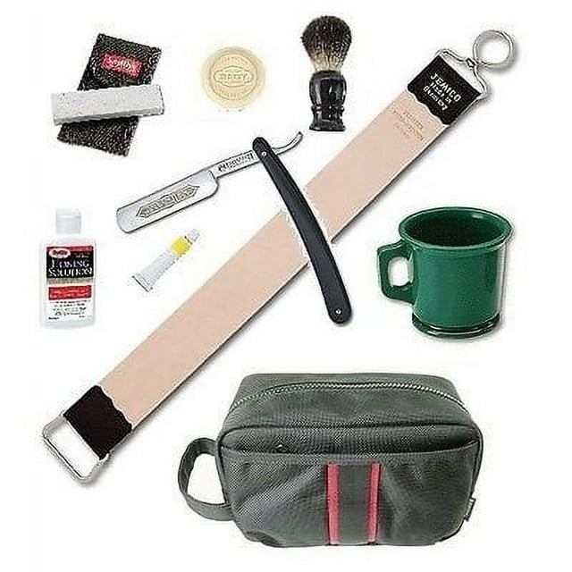 Dovo Straight Razor Paste Brush Soap Mug Leather Strop Stone 9 Pcs ...