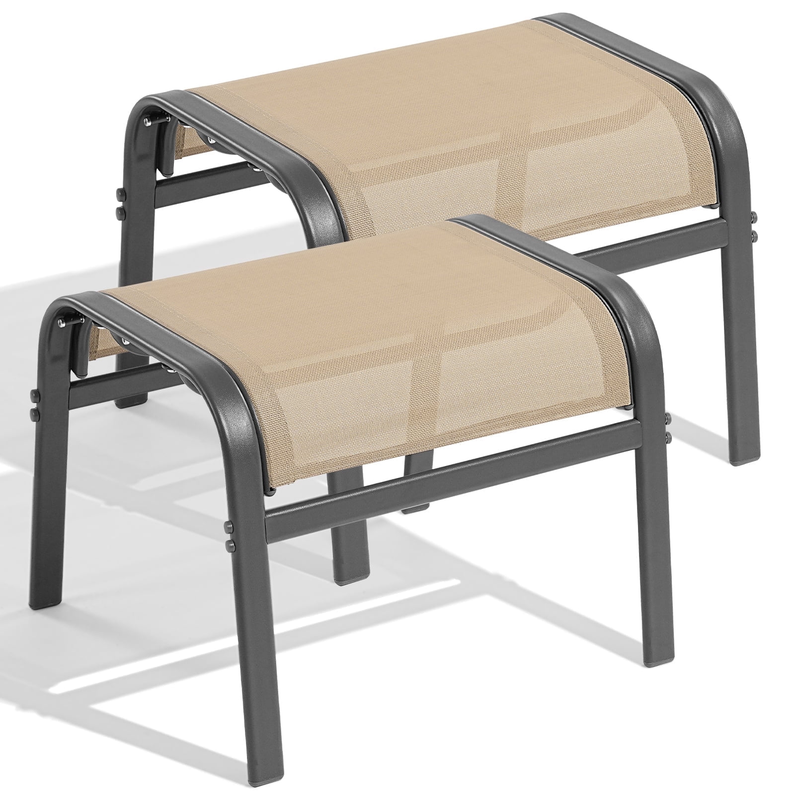 Dovov 2 Piece Outdoor Patio Ottoman, Portable Outdoor Foot Rest ...
