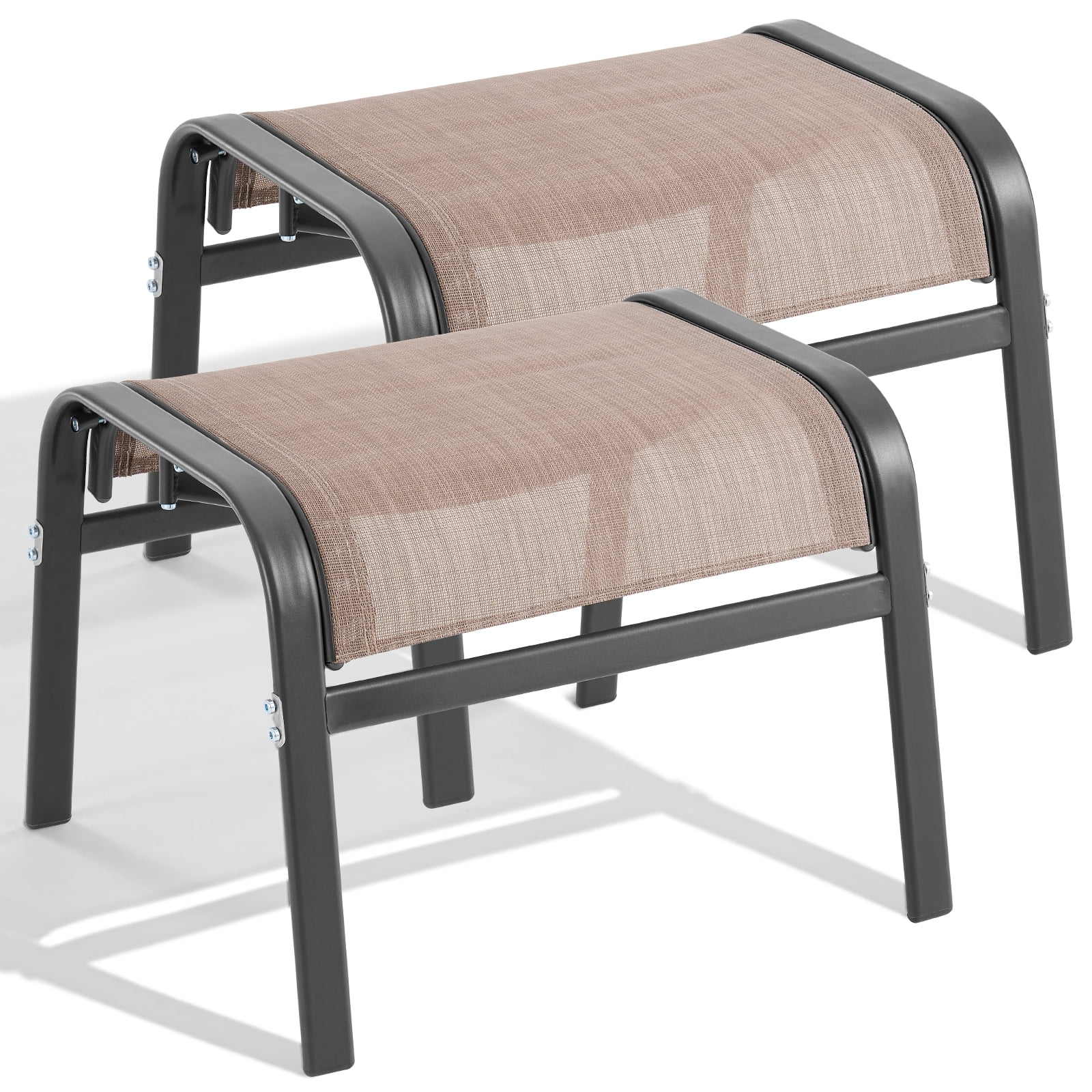 Dovov 2 Piece Outdoor Patio Ottoman, Portable Outdoor Foot Rest ...