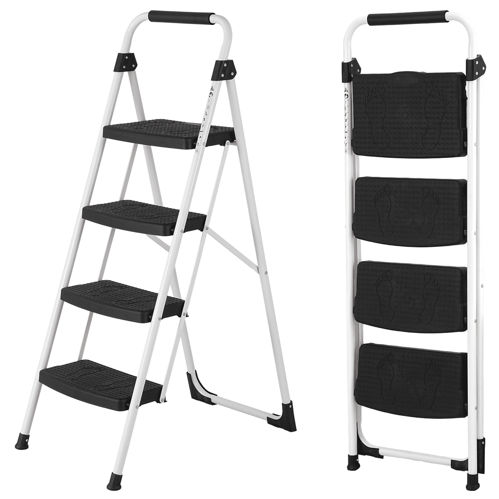 Dovov 4 Step Folding Ladder, Portable Folding Step Stool with Extra Wide Anti-Slip Pedal and ...