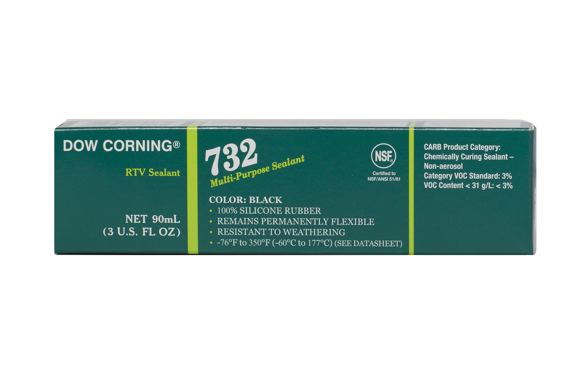Dow Corning 2112531 732 Black Multi-Purpose Sealant, -60 to 177 Degree ...