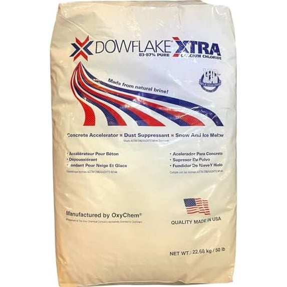 DowFlake Xtra | Calcium Chloride Flake Ice Melt | 83-87% Pure | Safe ...