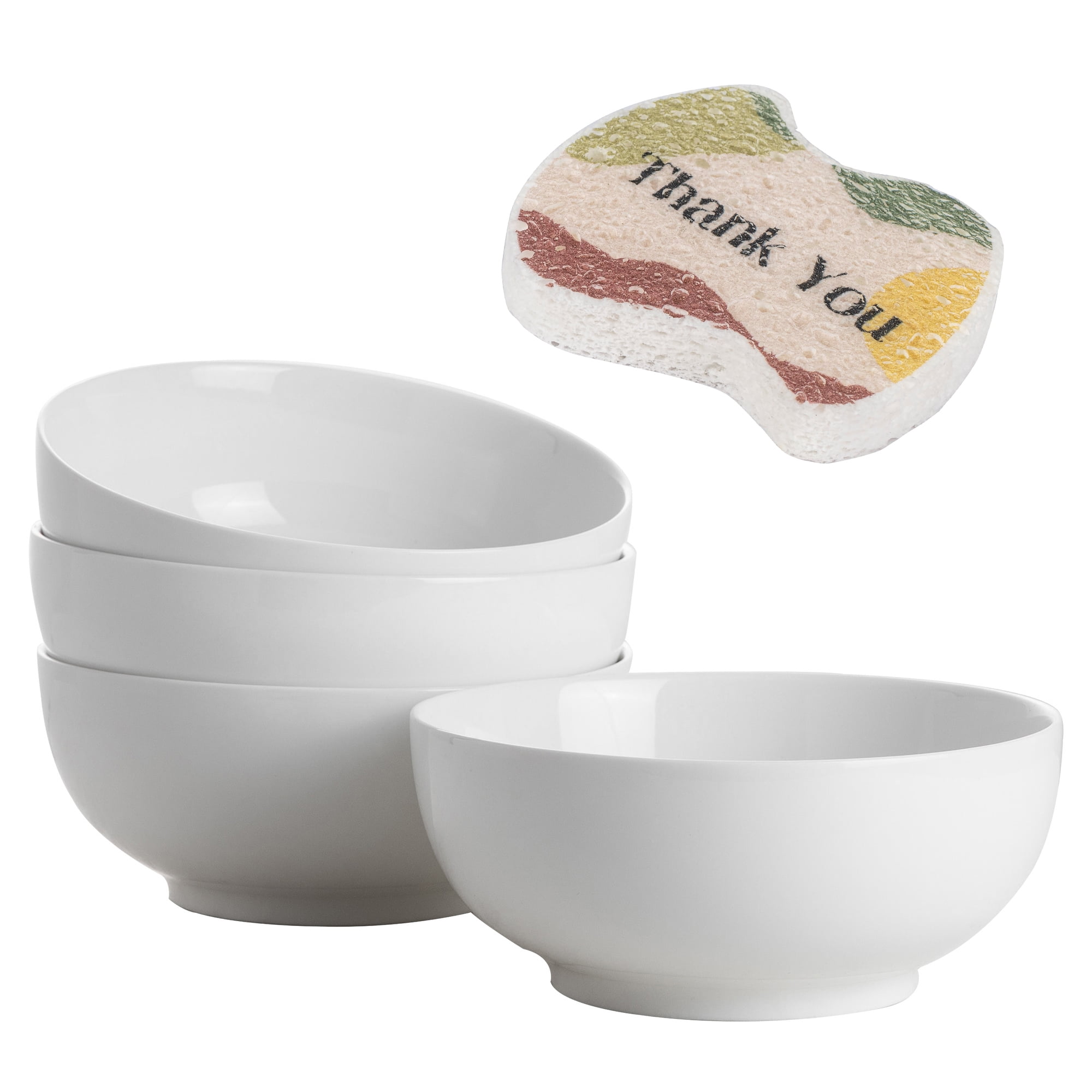 Dowan 4-Piece Large Deep Bowls Set, 39 OZ Ceramic Salad Mixing Bowls ...