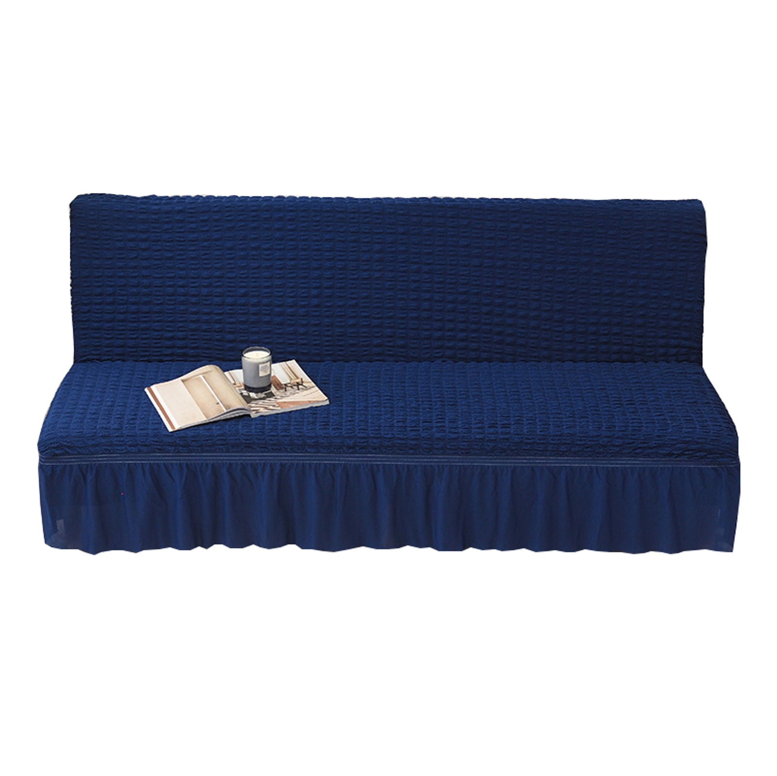 Dowbom Armless Futon Cover with Skirt,Stretch Foldable Sofa Bed ...