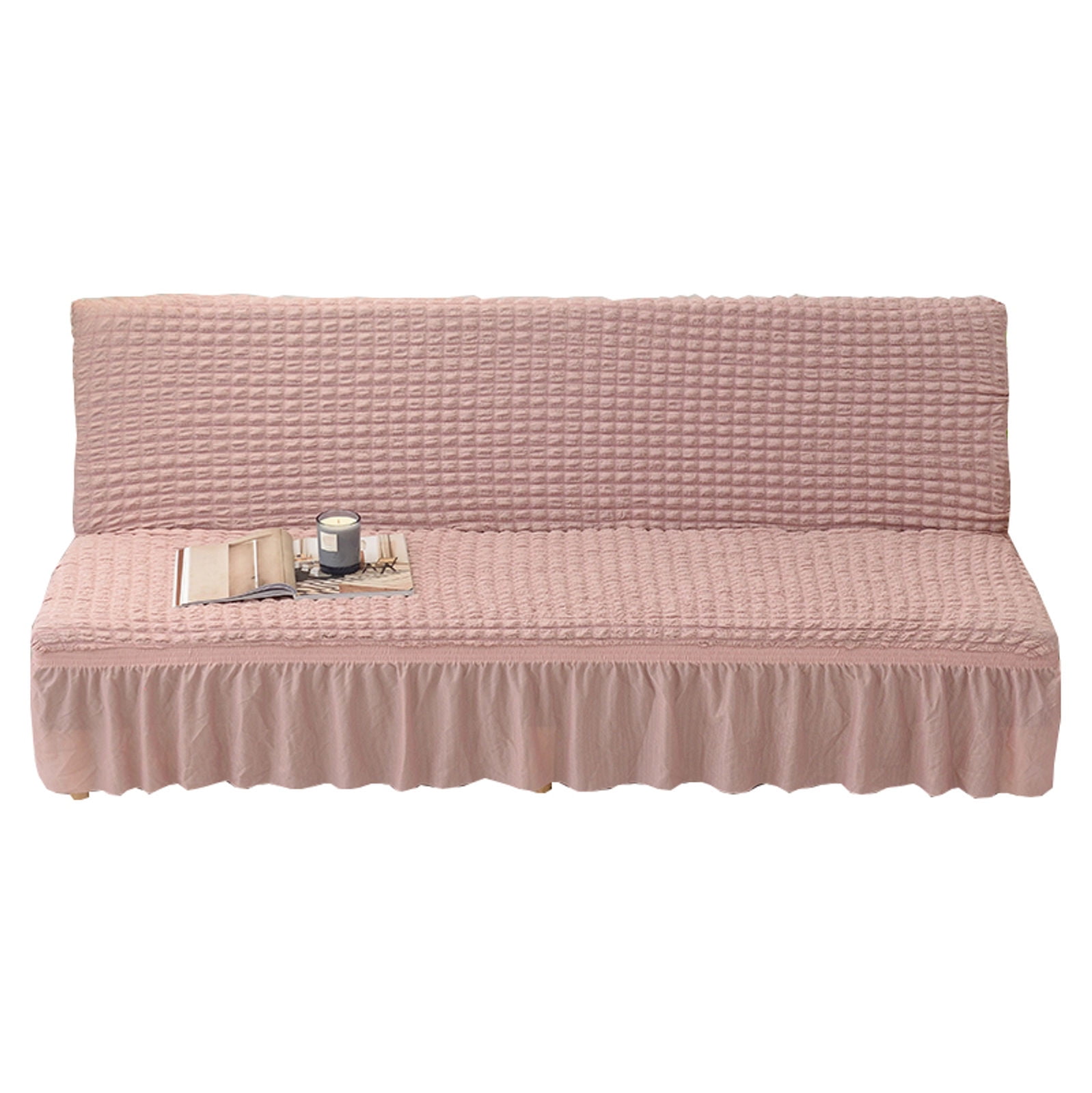 Dowbom Armless Futon Cover with Skirt,Stretch Foldable Sofa Bed ...