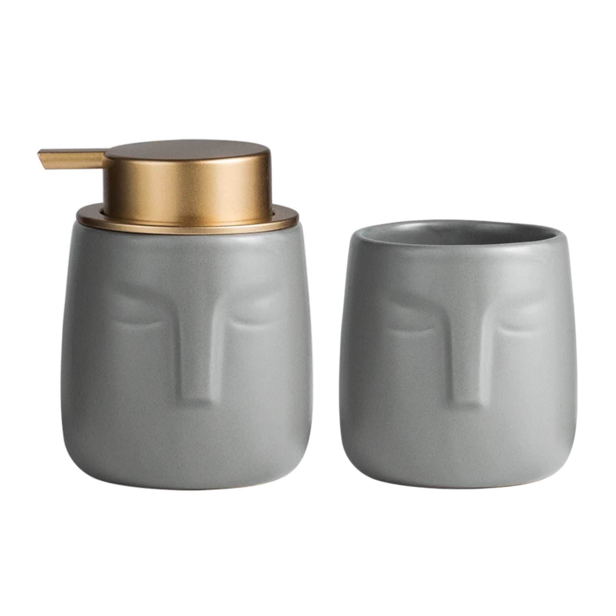 Dowbom Matte Ceramic Mouthwash Cup&lotion Dispenser, Solid Color ...