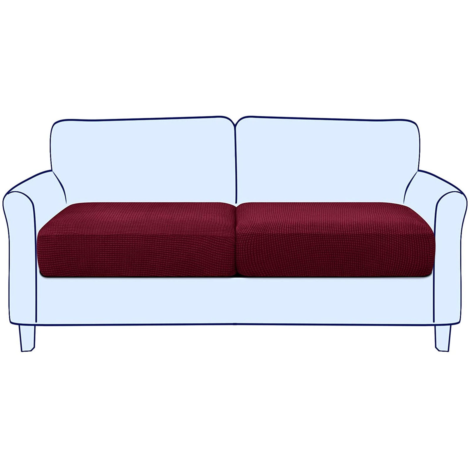 Dowbom Stretch Couch Cushion Cover Spandex Cushion Cover Soft Slipcover ...