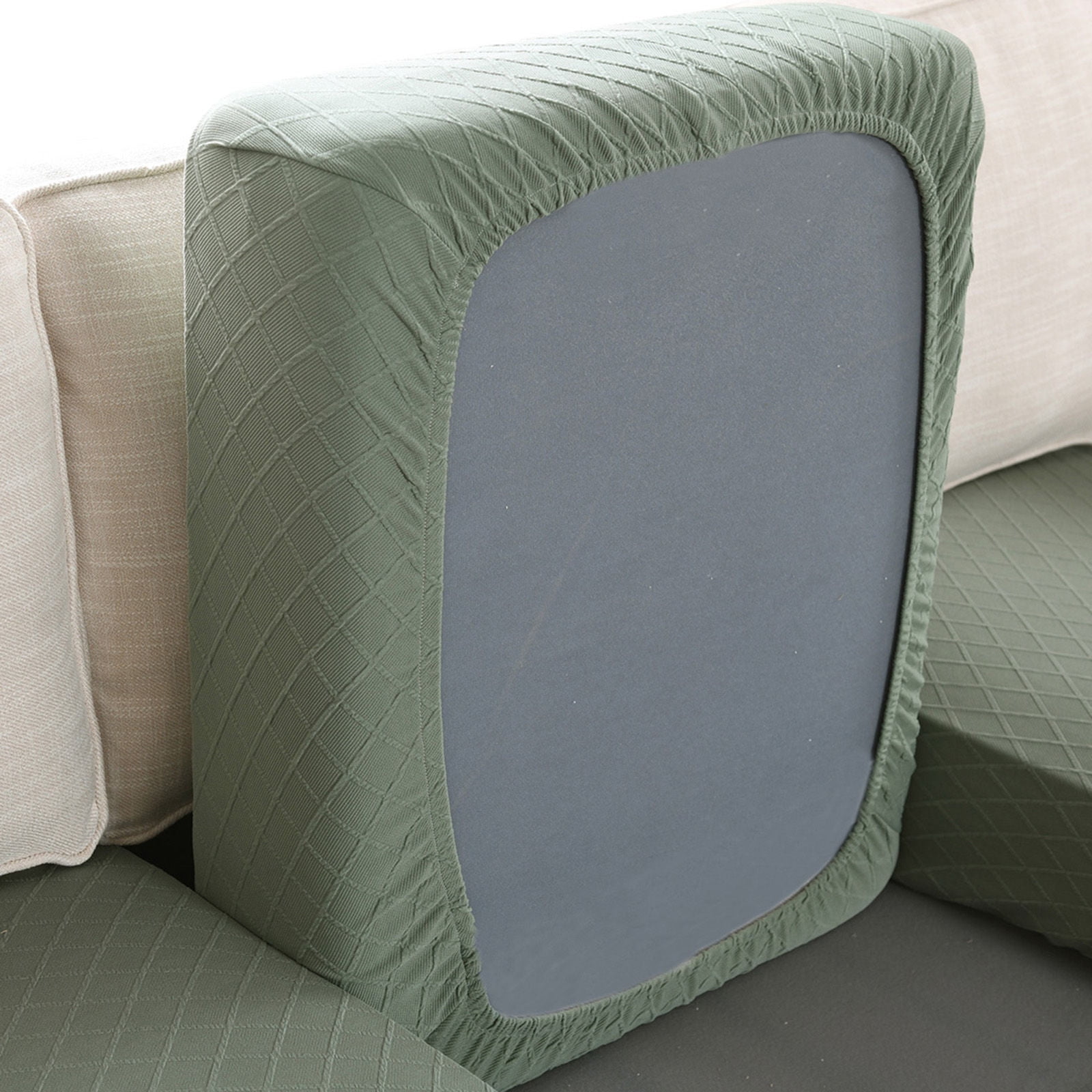 Dowbom Stretch Cushion Cover Soft Couch Polyester Furniture Cover With ...