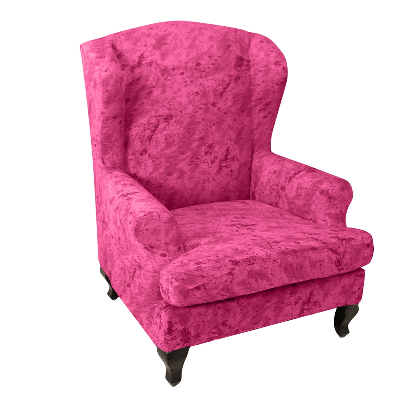 Dowbom Stretch Wingback Chair Cover Spandex 2-Pieces Printed Wing Chair ...