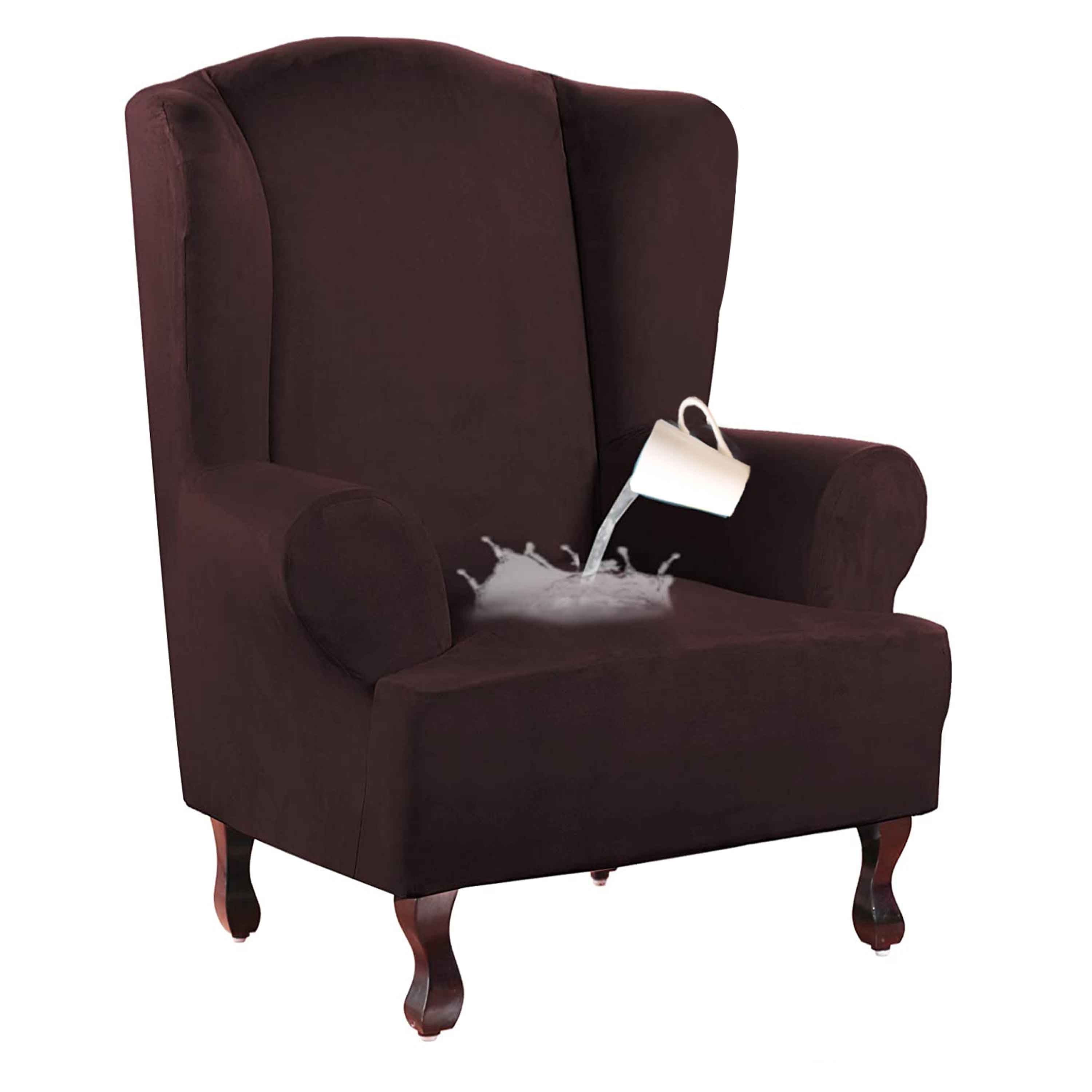 Dowbom Wingback Chair Slipcover with arms, Stretch Wing Chair Covers ...
