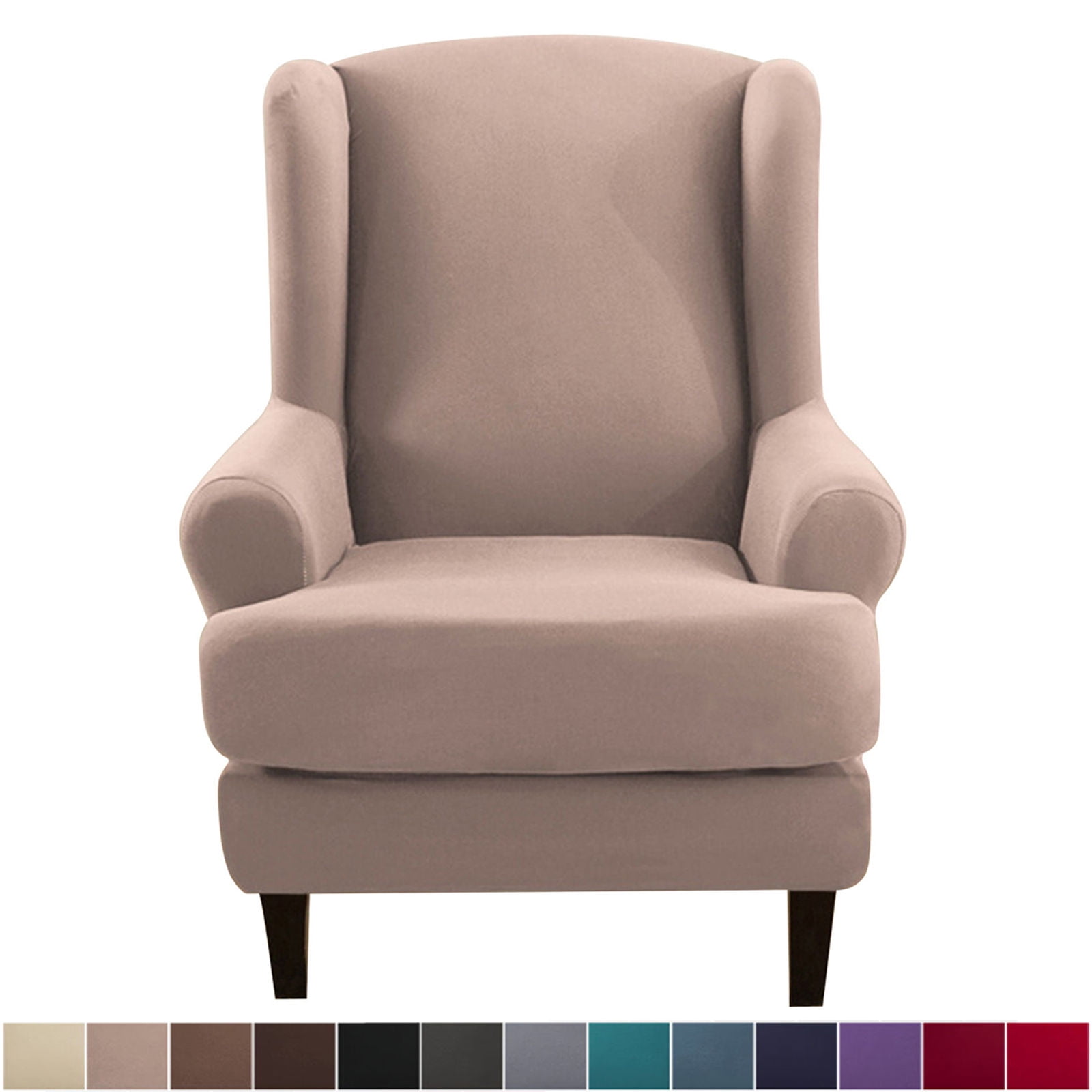 Dowbom Wingback Chair Slipcover with arms, Stretch Wing Chair Covers ...