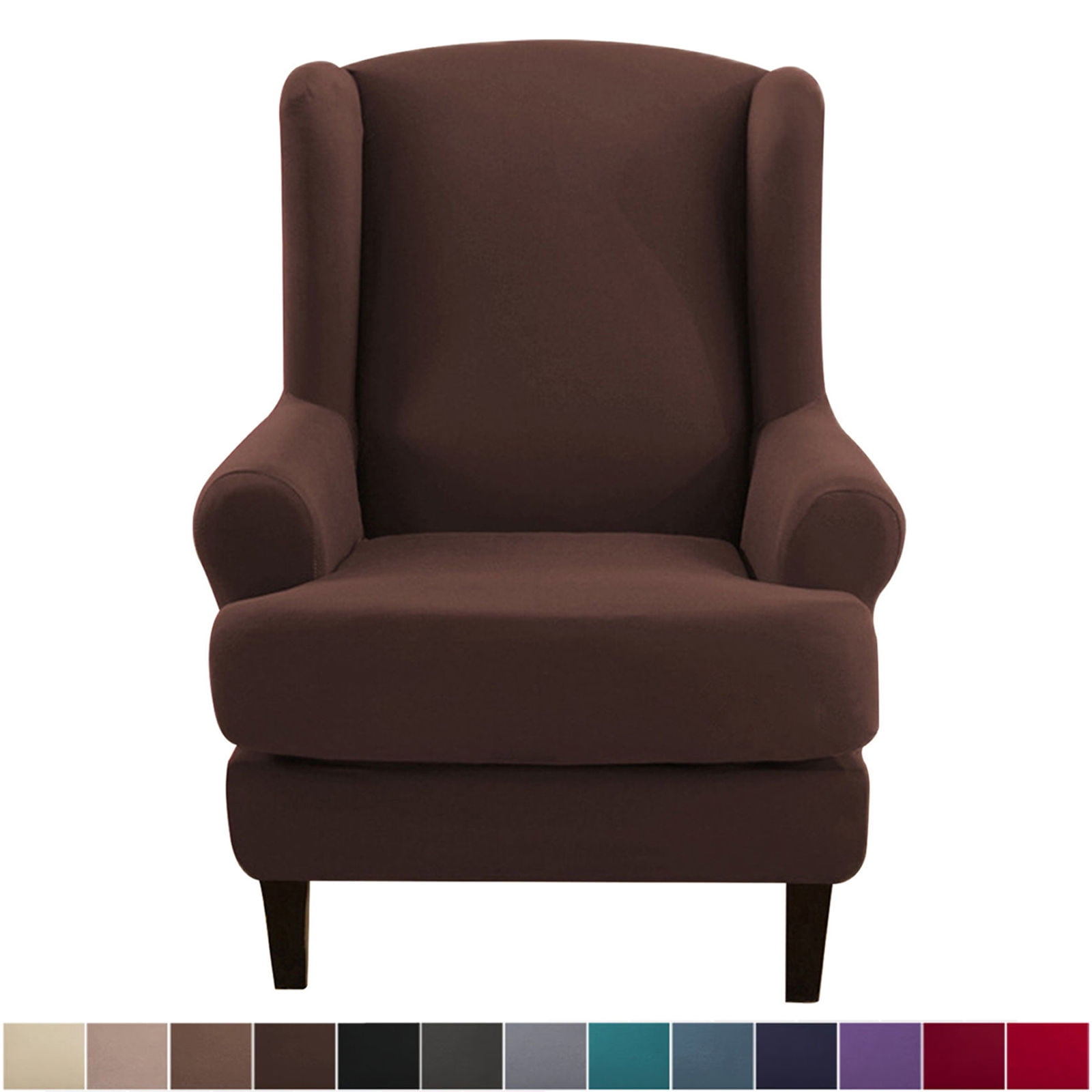 Dowbom Wingback Chair Slipcover with arms, Stretch Wing Chair Covers ...