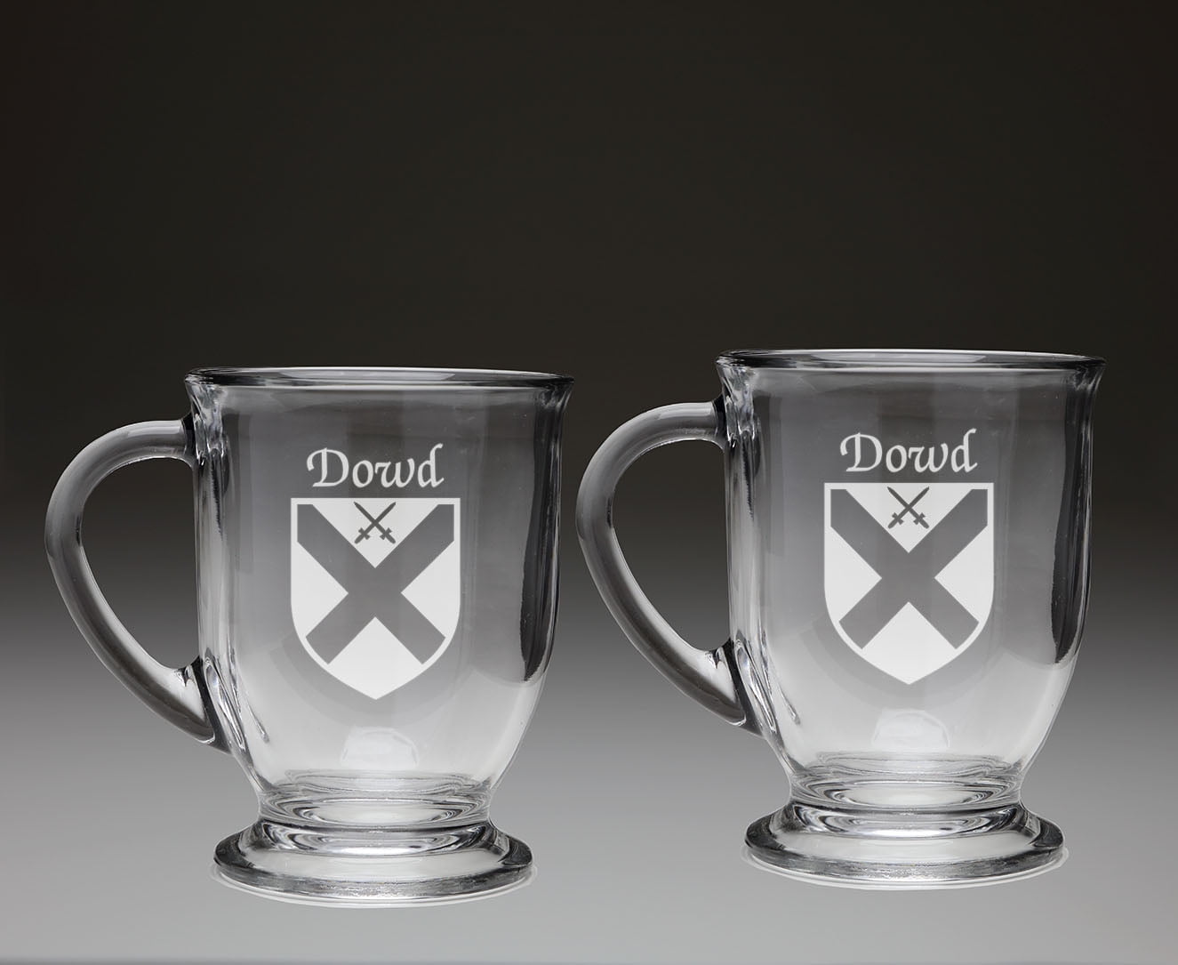 Dowd Irish Coat of Arms Glass Coffee Mugs - Set of 2 - Walmart.com
