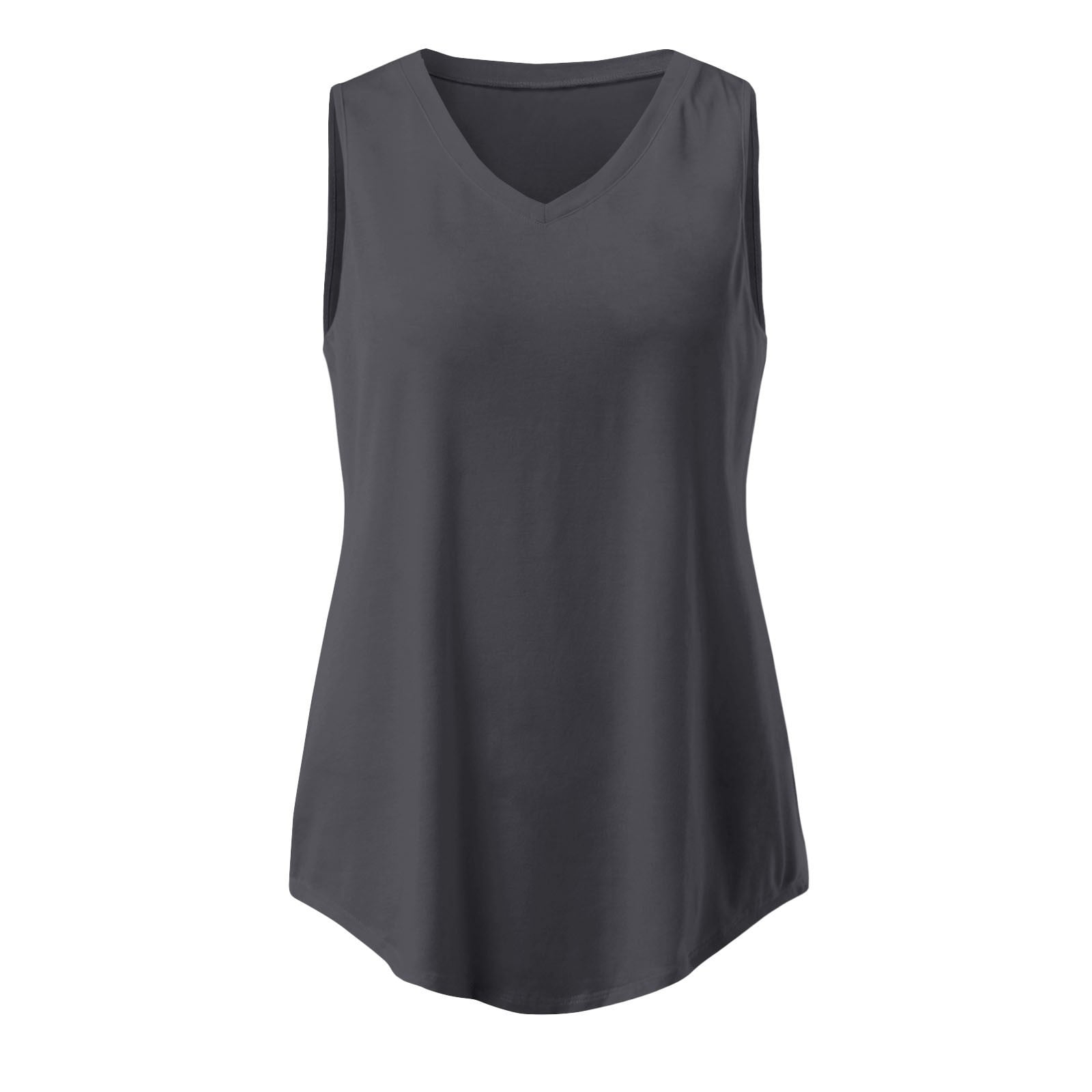 Dowegor Tank Tops Women T Shirt Solid Color Casual Fit Tank Tops ...