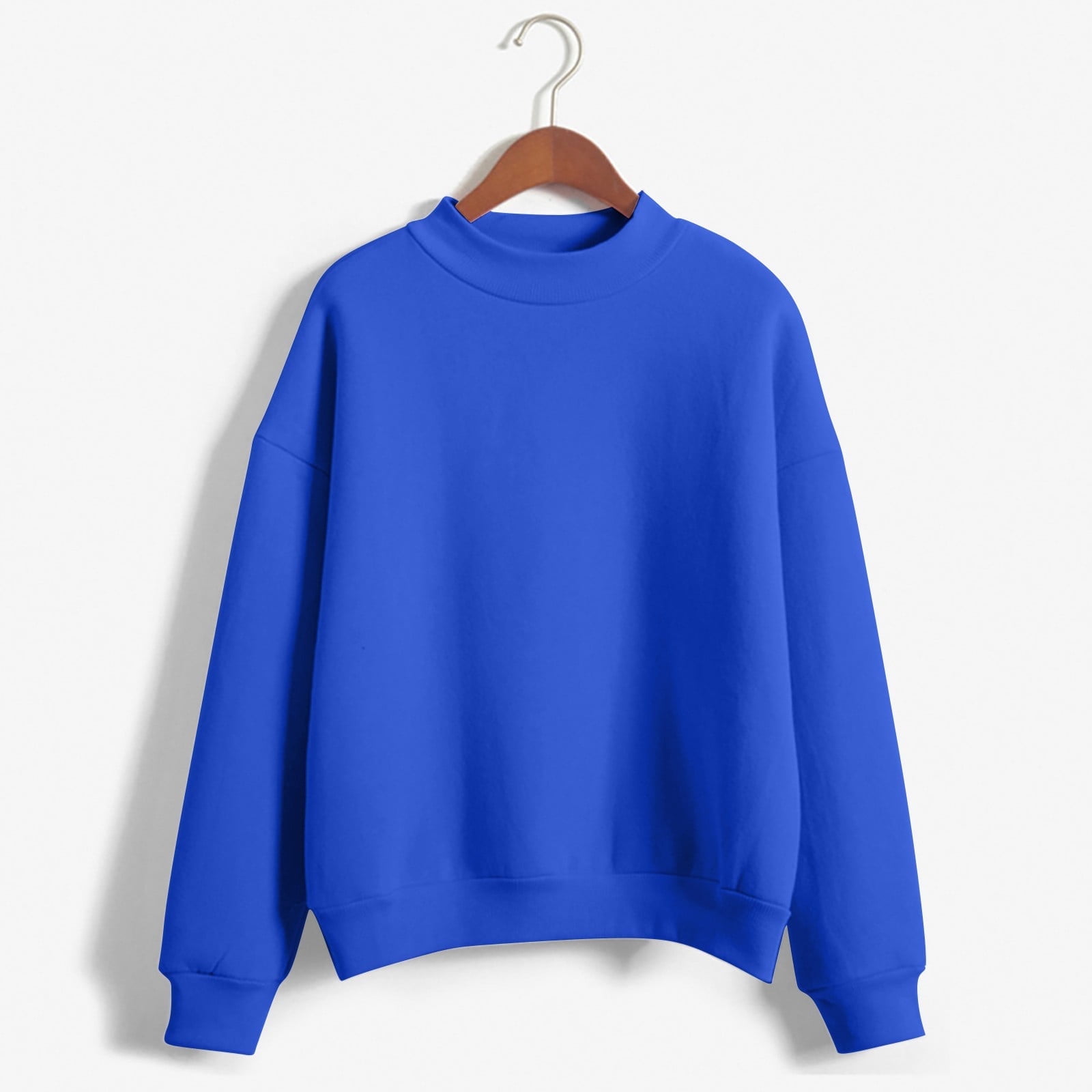 Dowegor Women's Solid Color Round Neck Oversized Sweatshirt Loose Fit ...