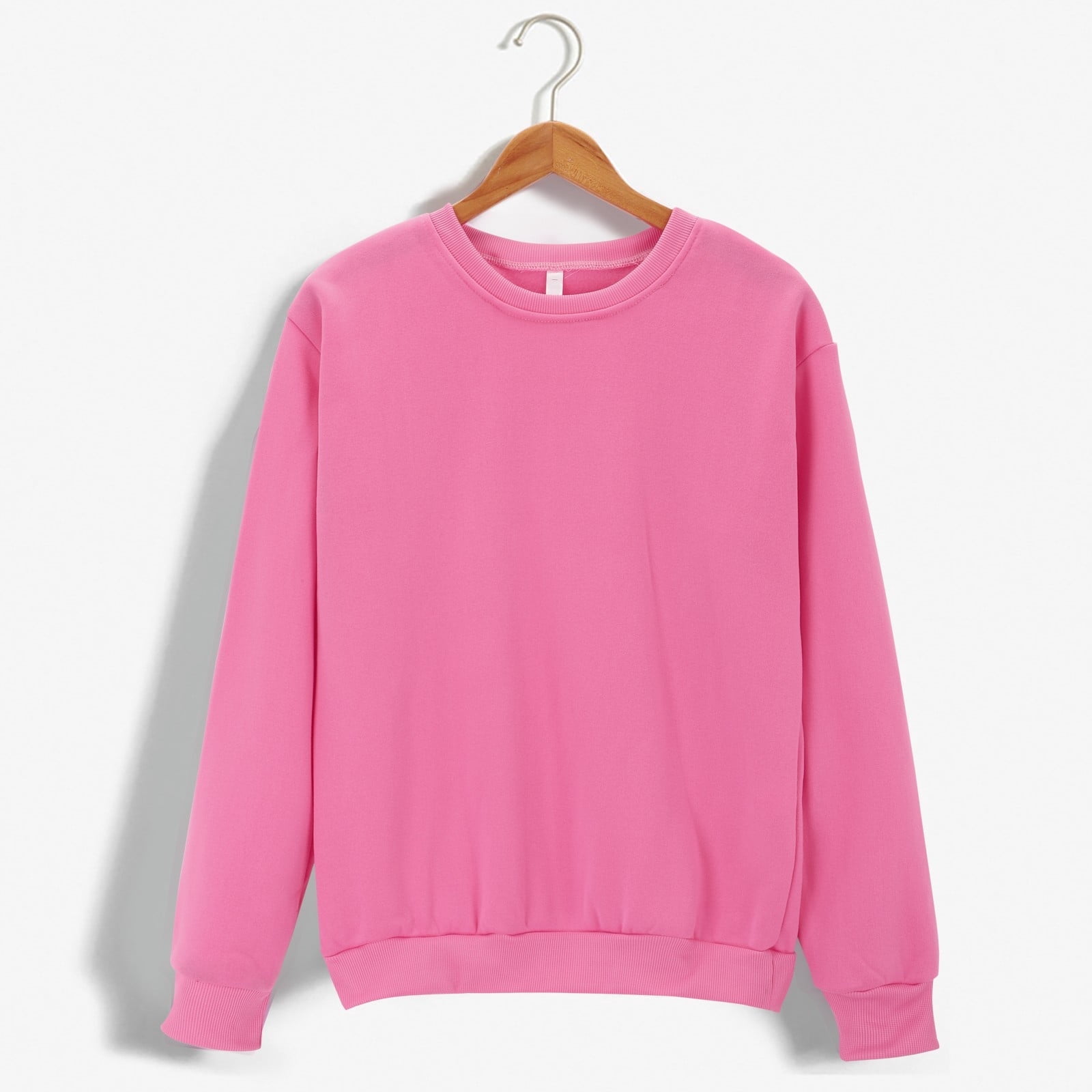 Dowegor Women's Solid Color Round Neck Oversized Sweatshirt Loose Fit ...