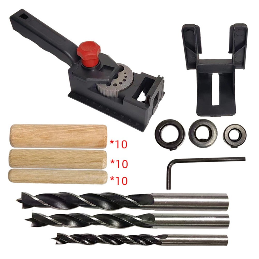 Dowel Drill Guide Handheld Woodworking Dowel Jig Kit Sleeve with Wood ...