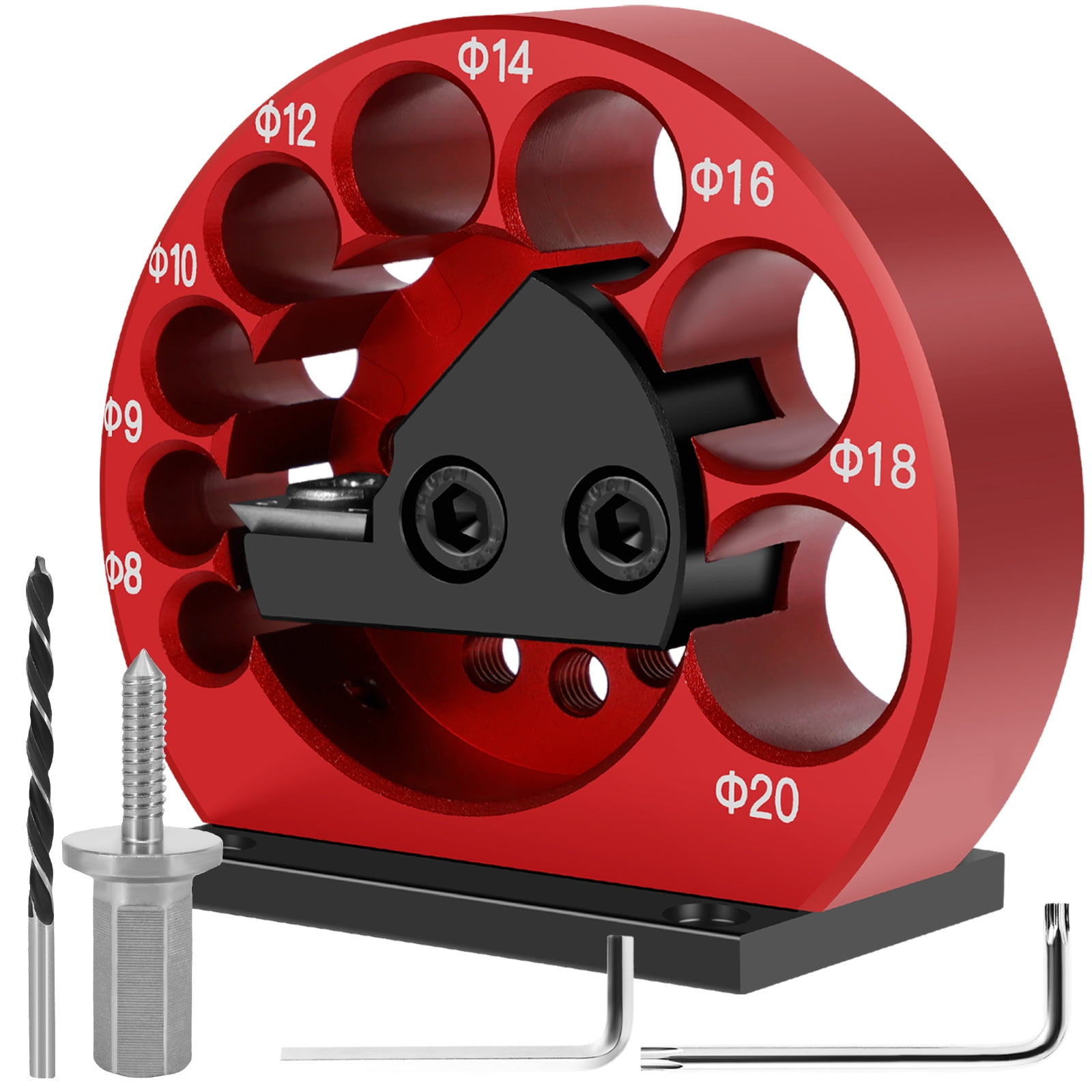 JTWEB Dowel Maker Jig Kit, Adjustable 8-20mm, 8 Holes, CNC Aluminum ...