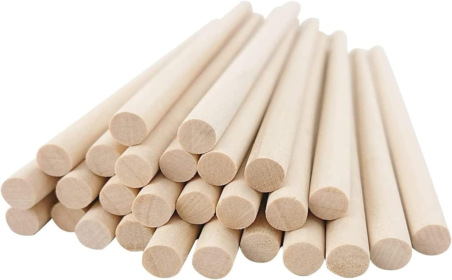 Dowel Rods Unfinished Wooden Durable Round Craft Wood Sticks Length ...