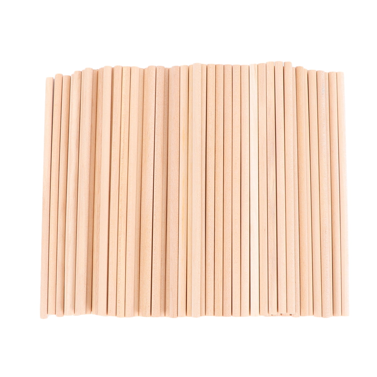 Dowel Rods Wood Round Sticks: 100pcs Wooden Dowel Rods Unfinished ...