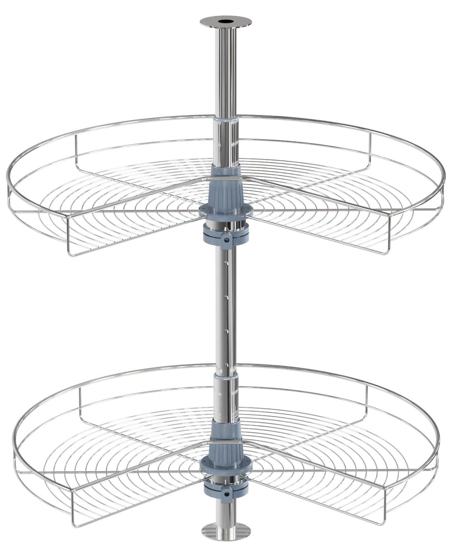 Dowell 24" Kidney Lazy Susan, 2 Shelves, Kitchen Base Corner Cabinet ...