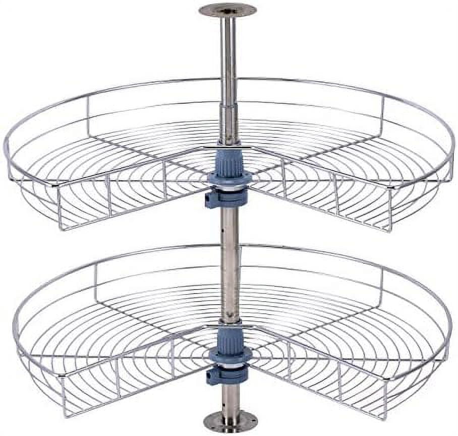Dowell 28" Kidney Lazy Susan, 2 Shelves, Kitchen Base Corner Cabinet ...