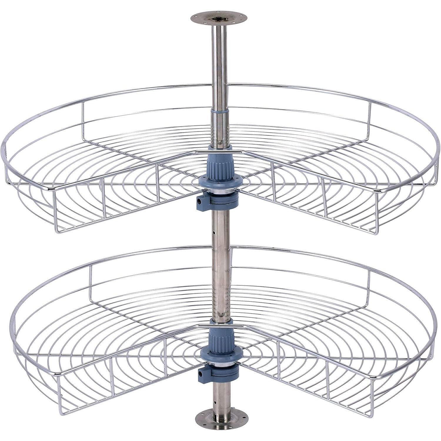 Dowell 28" Kidney Lazy Susan, 2 Shelves, Kitchen Base Corner Cabinet ...