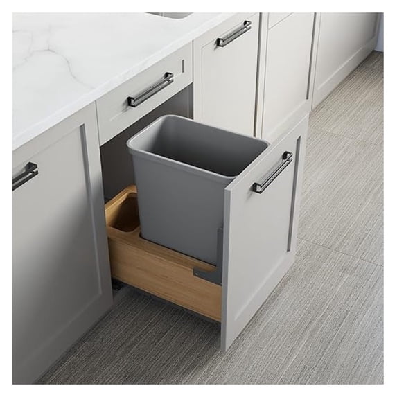 Dowell 35 Qt Undermount Trash Can, Pull-Out Waste Container with Soft ...
