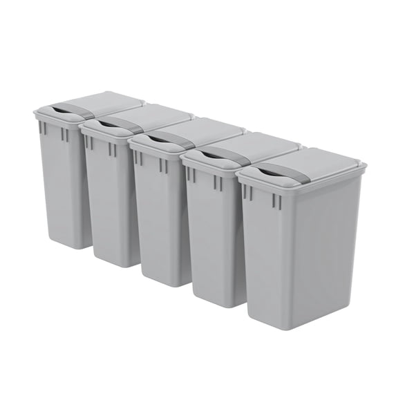 Dowell 35Qt Gray Square Plastic Trash Can with Lid, Stackable – Fits ...