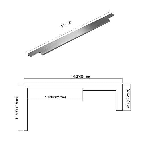 Dowell 3D063 Aluminum Cabinet Drawer Pull Handle | Solid Heavy Duty ...