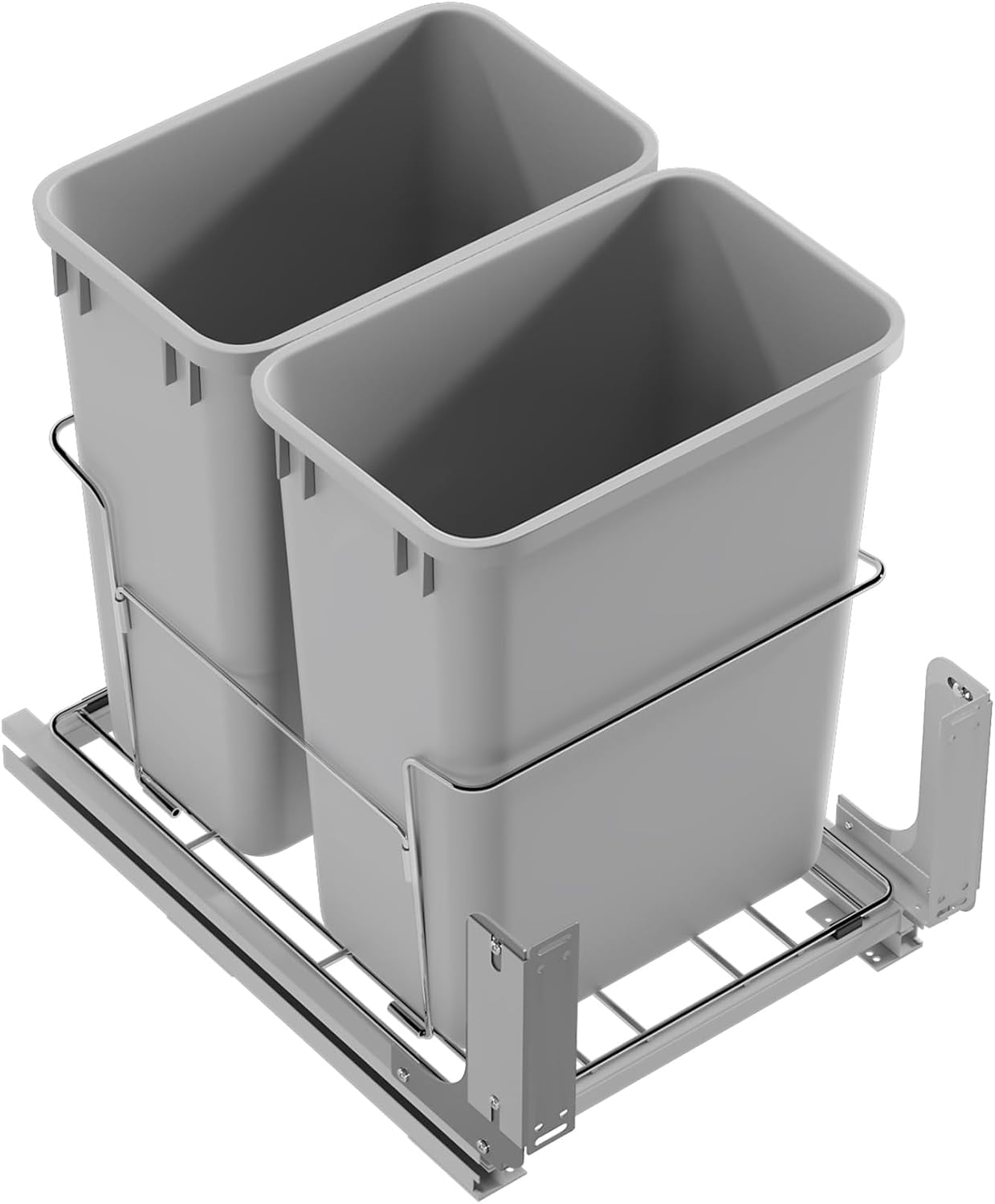 Dowell Alu Bottom Mount Pull-Out Waste Container With Door Mounting Kit ...