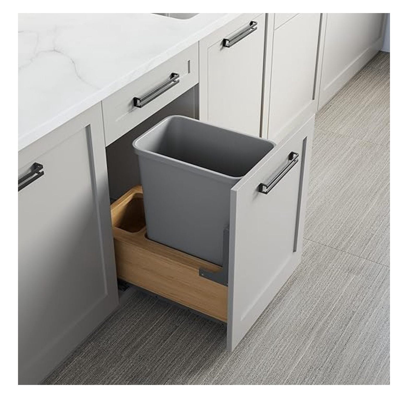 Dowell Single 35Qt Undermount Trash Pull-Out Waste Container with Full ...