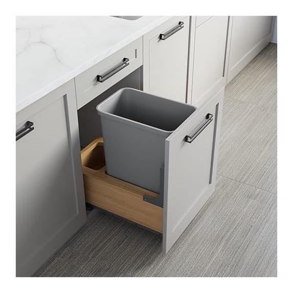 Dowell Single 35Qt Undermount Trash Pull-Out Waste Container with Full ...