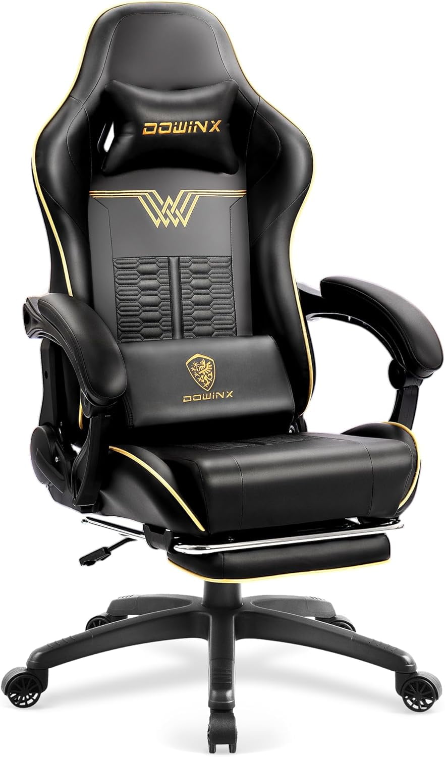 Dowinx Ergonomic Gaming Chair with Footrest, Reclining Gamer Chair for ...