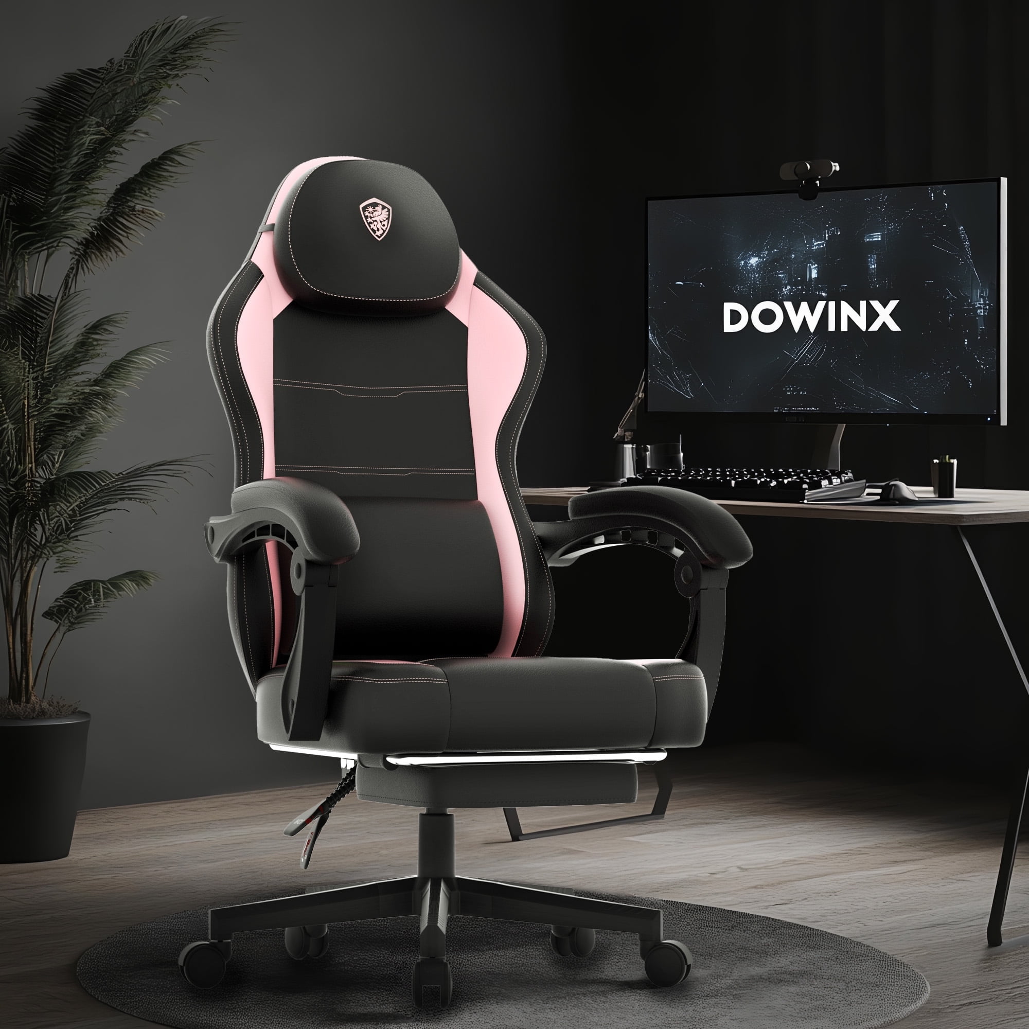 Dowinx Ergonomic Gaming Chair - High-Back PU Leather Office Chair with Pocket Spring Cushion ...